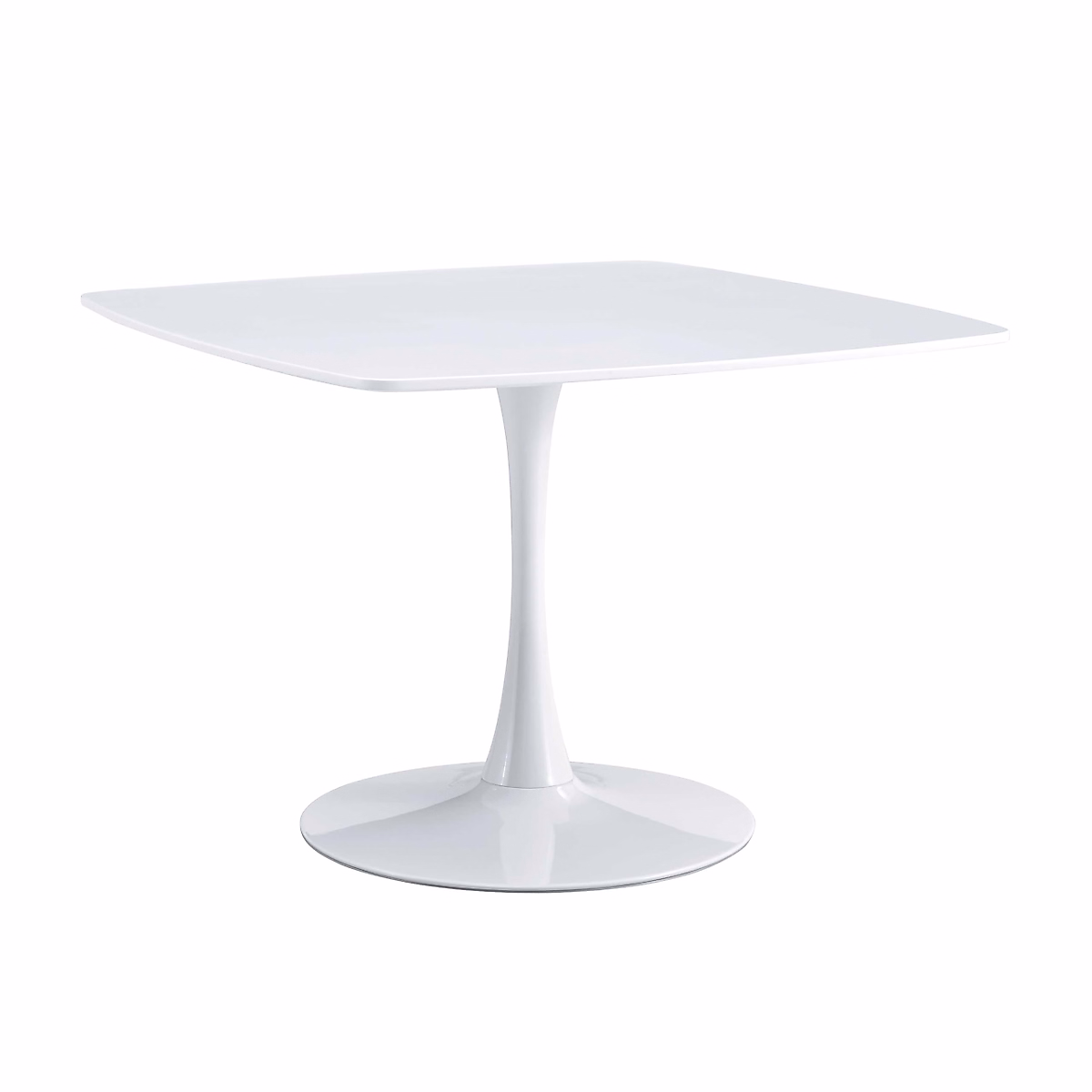 Mid-Century Modern Dining Table Minimalist Wooden Dining Table for 4-6 People 42" Round MDF Tabletop Metal Pedestal Dining Table,End Table Leisure Coffee Table,42 in x 42 in x 28.7 in (White)