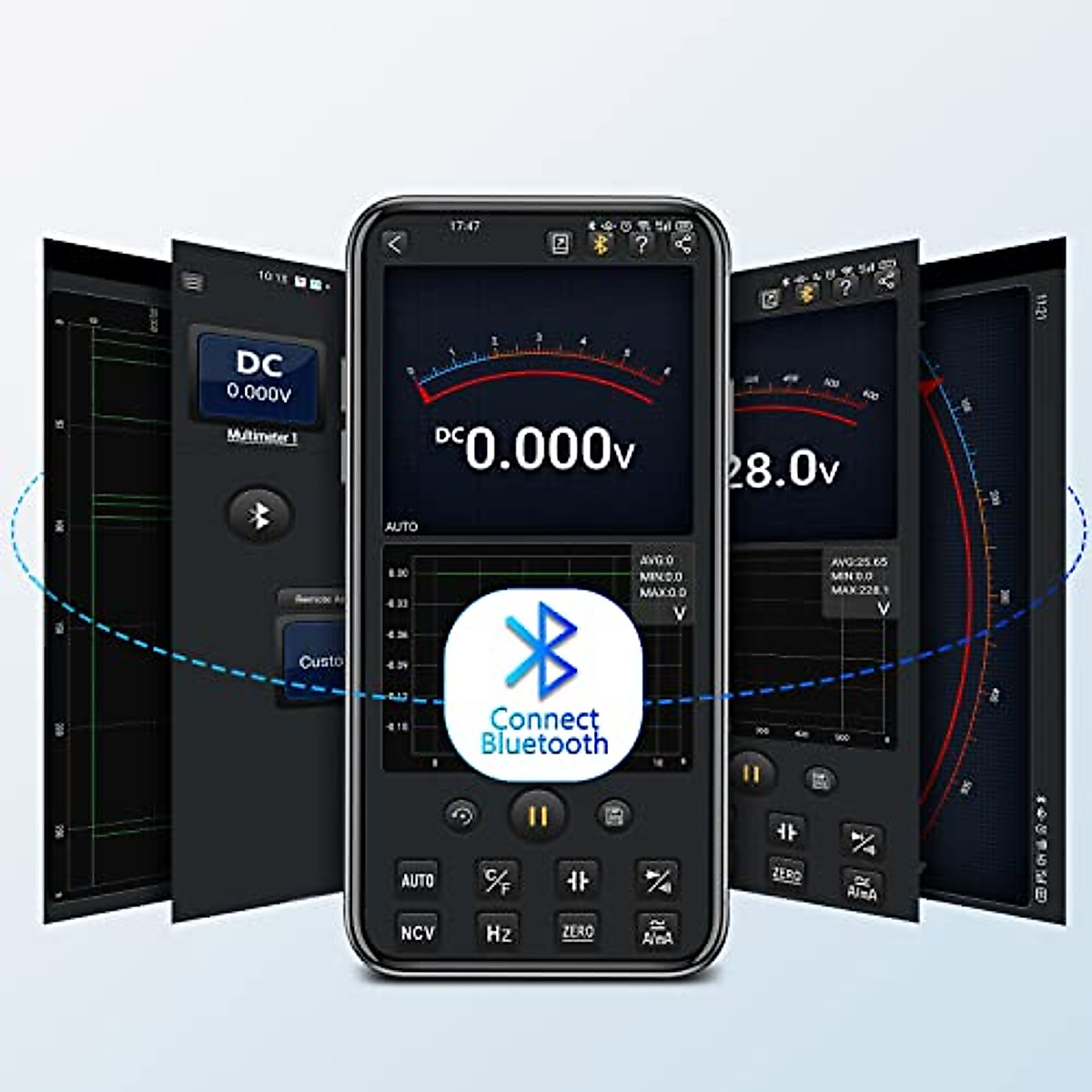 ANENG Bluetooth Multimeter Digital Tester Auto-ranging TRMS 6000 Counts Ohmmeter for AC/DC Voltage,Current,Resistance,Continuity,Capacitance,Diodes,Temperature Meansurement,Volt Meter for Automotive