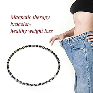 Zozu Women Black Magnetic Necklace Beads Hematite Stone Therapy Slimming Health Care Weight Loss Necklace For Men Women