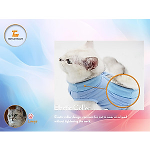 2PCS Cat Cone Collar and Cat Recovery Suit, Anti-Bite, Stop Licking Wounds, Adjustable Soft Elizabethan Cone, Cat Onesie for Female Cat After Surgery
