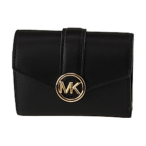Michael Kors Carmen Medium Flap Wallet (Leather, Black)
