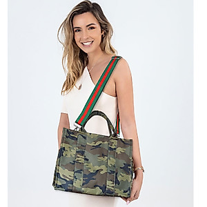 Dyalsa Tote Bags for Women, Canvas Handbag Tote Purse Crossbody Bags with Zip Casual Shoulder Bags for Work and Travel AL-002Camo