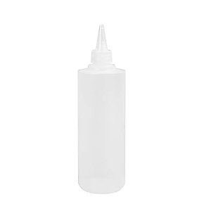 KUFUNG Condiment Squeeze Bottle, BPA Free Sauce Bottle With Wide Mouth & Small Pointed Nozzle for Ketchup, Mustard, Olive Oil, Glue, and More (500 ML, White)