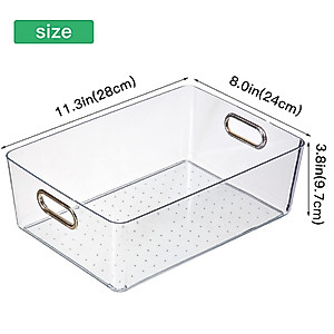 SEL NATURAL 2Pcs Plastic Storage Bins,Kitchen Organization Pantry Storage,Fridge Organizer, Cabinet Organizers and Storage Bins with Handles for Counter-tops, Refrigerator, Bedrooms, Bathrooms