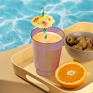 Acrimet Plastic Cup, Reusable, 10oz | 300ml, Tumbler Water, Machine Washable, Stackable Beverage Tumblers, Drinking Cup, Shatterproof, Durable (Purple Color) (Set of 10)