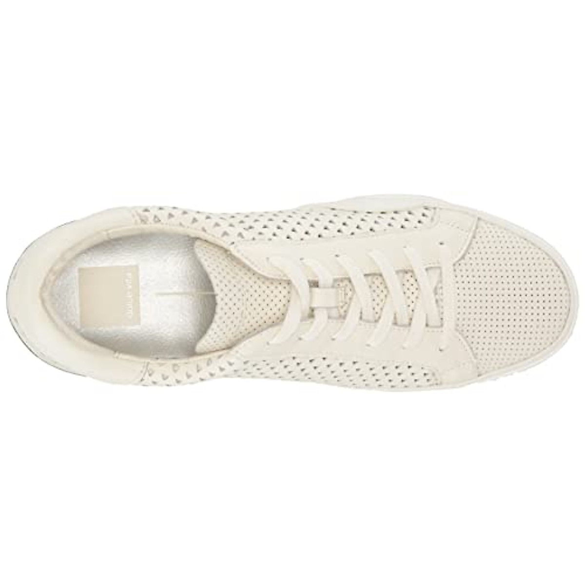 Dolce Vita Women's Zina PERF Sneaker, White Perforated Leather, 6.5