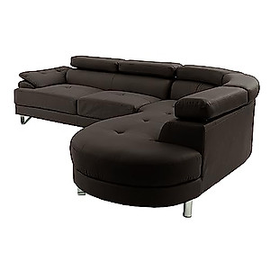 Poundex F6984 Bobkona Isidro Faux Leather sectional