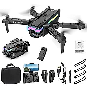 Multi-Function Mini Drone with Dual 4K HD FPV Camera Remote Control Toys Gifts for Boys Girls with Altitude Hold Headless Mode 1-Key Start Speed Adjustment