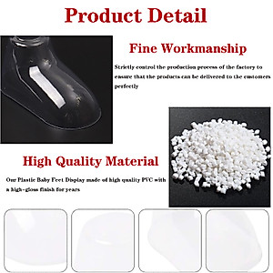 100Pcs Clear Plastic Baby Feet Display, Baby Booties Crochet Shoes Socks Showcase, Toddler Shoes Supports Shoe Forms Stand Holder for Store and Home Use, 50Pair, 8, 9, 10, 11, 12CM