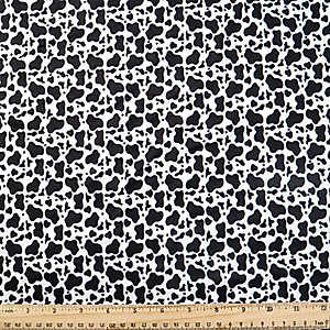 David accessories Double Brushed Poly Knit Fabric Fruit Cow Pattern Printing Fabric 4 Way Stretch Spandex Knitting Fabric DBP Fabric by The Yard for Clothes Dress (Cow Pattern)