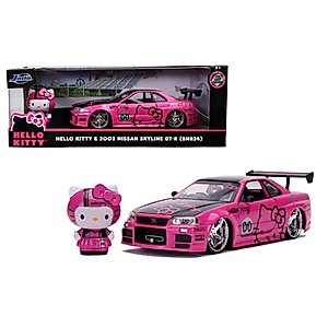 2002 Skyline GT-R with Hello Kitty, Pink - 31613-1/24 Scale Diecast Model Toy Car