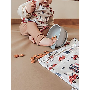 BapronBaby Be Brave Firefighter Wet Dry Bag - Waterproof Two Zipper Pockets - Reusable for Mealtime, Diapers, Stroller, Snacks, Swimsuits - Machine Washable - 11" x 9"