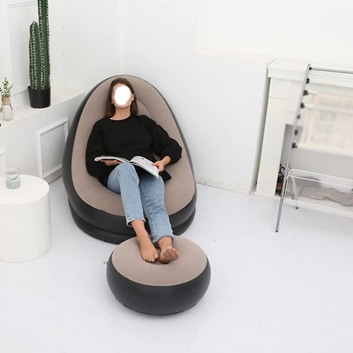 EYHLKM Lazy Couch Covered Chair no Padded Recliner Couch Sofa Living Room Inflatable Lazy Couch