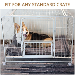 WINDRACING Washable Deluxe Dog Crate Beds, Super Soft Durable Kennel Anti-Slip Pad, Pet Sleeping Mat for Small Sized Dogs, Removable Pet Bed, Dog Beds & Furniture, 31 x 25, Gray