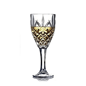 Royalty Art Wine Glasses Goblet Glassware Set of 8, 10oz, Tumbler Glasses, Decorative Chalice Kinsley Design for Beer, Liquor, Wine, Water, and Beverages, Party and Event Serving…