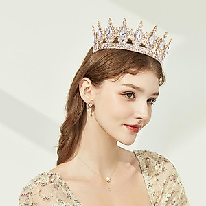 Gold Tiaras and Crowns for Women Rhinestone Wedding Crowns Princess Queen Crown for Girls Crystal Hair Accessories for Bridal Birthday Party Prom Halloween Cos-play Costume Christmas