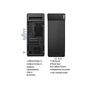 Lenovo Legion Tower T5 5i Gaming Desktop Computer (Intel 8-Core i7-10700, GeForce GTX 1660 Super 6GB, 16GB RAM, 1TB SSD + 1TB HDD) 150W RGB Cooler, Wi-Fi 6, Win 10 / Win 11 Home, Black