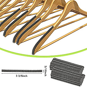 400 Count Hanger Grips Self Sticking Foam Hanger Protection Strips Self Adhesive Hanger Foam Strips Gray No Slip Hanger Strips Thin Protection Garment Tape, Enough for 200 Hangers (3 3/8 x 3/16 Inch)