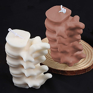 WOPODI Humans Vertebrae Resin Casting Mold 3D Spinal Cord Bone Shape Silicone Candle Molds Columnar Realistic Internal Body Organs Fondant Cakes Scented Beeswax Soap Mould Halloween Party Home Decor