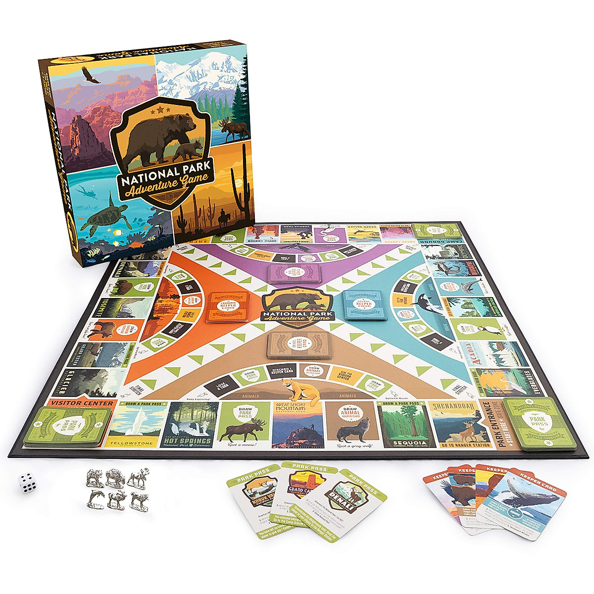 Americanflat National Park Adventure Board Game for Family and Kids Ages 7 & Up, 2-6 Players with Artwork by Anderson Design Group
