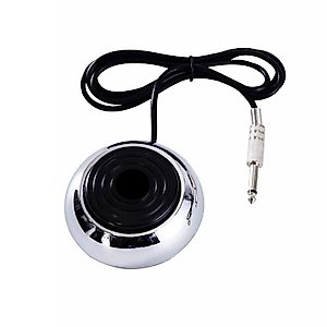 Tattoo Foot Pedal,Round Stainless Steel Tattoo Foot Pedal Gem Style 360 Degree Switch With 5” ft Clip Cord for Tattoo Machine Power Supply Tattoo Kits Tattoo Supplies