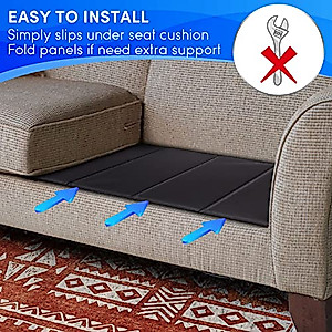 Couch Cushion Support for Sagging Seat, Under Couch Support Board, Saggy Sofa Cushion Support, Firmer ABS Board Cushion Support, Thicker Furniture Couch Slats Seat Saver, 17x66 inch
