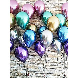Metallic Latex Balloons Party Balloons 12 inch 50pcs Assorted Color