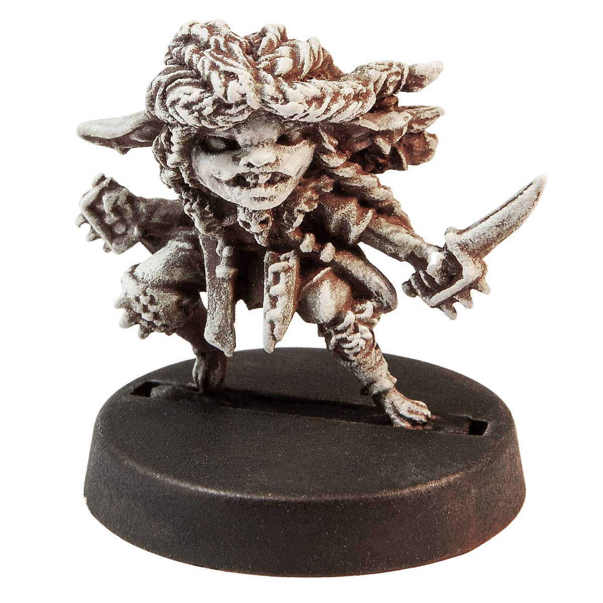Stonehaven Miniatures Female Goblin Rogue Miniature Figure, 21mm - 100% Pewter Metal - Includes Slotted Creator Base - for 28mm Scale Table Top War Games - Designed & Made in USA