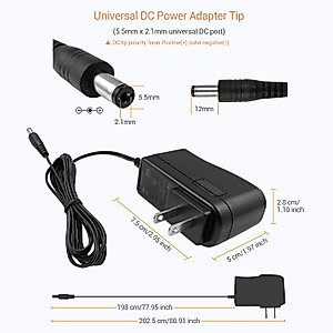 TIGERSECU Security Camera AC/DC Power Adapter, 12V 1A 100V-240V Power Supply, Compatible with Lorex, Night Owl, Swann, ZOSI, Amcrest, Reolink IP Cameras 5.5 x 2.1 mm (2-Pack)