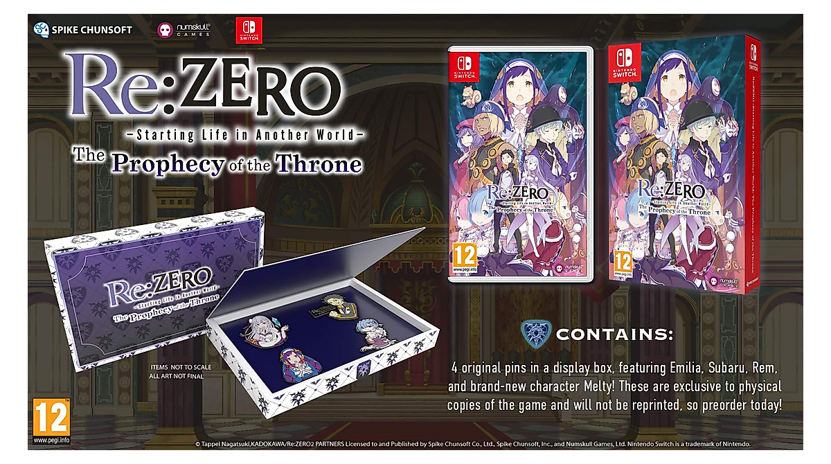 Re:ZERO The Prophecy of the Throne Nintendo Switch Game | Exclusive Pins