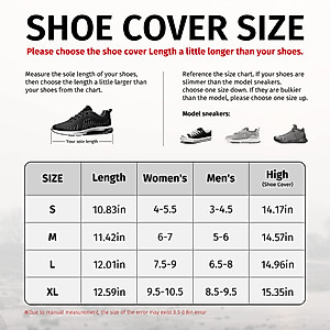 iCreek Waterproof Shoe Cover Galoshes Overshoes Men and Women Motorcycle Boot Rain Covers Easy Cleaning Heavy Duty Over Rubber Work Rubber Overshoe, Black，XL