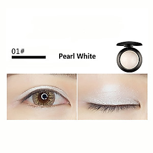 Mallofusa Single Color Baked Eye Shadow Palette Glitter Powder ,Ice Silver,CES3810