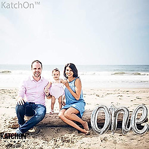 Big, Silver One Balloon for First Birthday - 20 Inch | One Birthday Balloon for Winter Onederland 1st Birthday Girl Decorations | One Silver Balloon, One Mylar Balloon | One Balloons for 1st Birthday