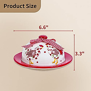 Picolife Butter Dish with Lid,Butter Keeper,East/West Coast Butter,6.6inches