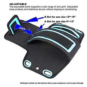 2Pack Premium Running Armband Phone Holder Compatible with iPhone X Xs Xs Max Xr 8 7 6 Plus Sizes Galaxy S9 S8 S7 S9/S8 Plus with Adjustable Band Key/Card Slot-Black+Green