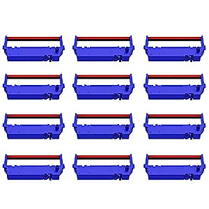 12 Pack Compatible SP700 Printer Ribbon B/R Replacement for Star RC-700BR SP-700BR SP-712 SP-742 Ink Ribbon, Black and Red
