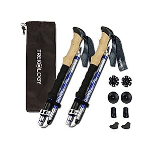 TREKOLOGY Trek-Z Collapsible Hiking & Trekking Poles - Balance Support for Seniors, Women, and Men, 2pc Per Set