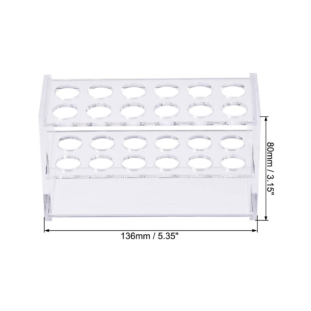 uxcell Acrylic Test Tube Holder Lab Stand Rack 2x6 Wells for 10ml Centrifuge Tubes Clear
