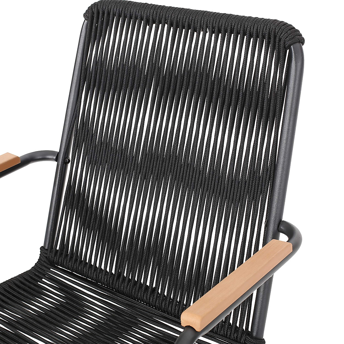 Christopher Knight Home Modern Rope Weave Club Chair (Set of 2), Black and Natural