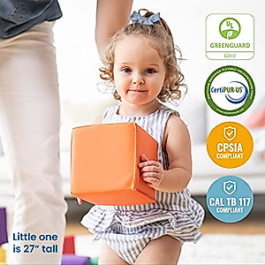 ECR4Kids SoftZone Patchwork Toddler Building Blocks, Foam Cubes, Assorted, 12-Piece