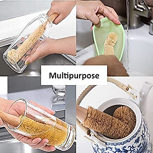 altCooking Hub Bamboo Plastic Bag Drying Rack & Bamboo Bottle Brush - Multipurpose Dish Drying Rack for Silicone Reusable Bags, Baby Bottles, Water Bottles, Plates, Wine Glasses