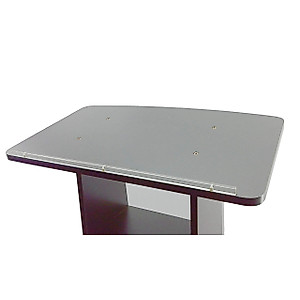 FixtureDisplays® 44.3" Tall Podium for Floor, Curved Frosted Front Acrylic Panel - Dark Grey 19658-GREY