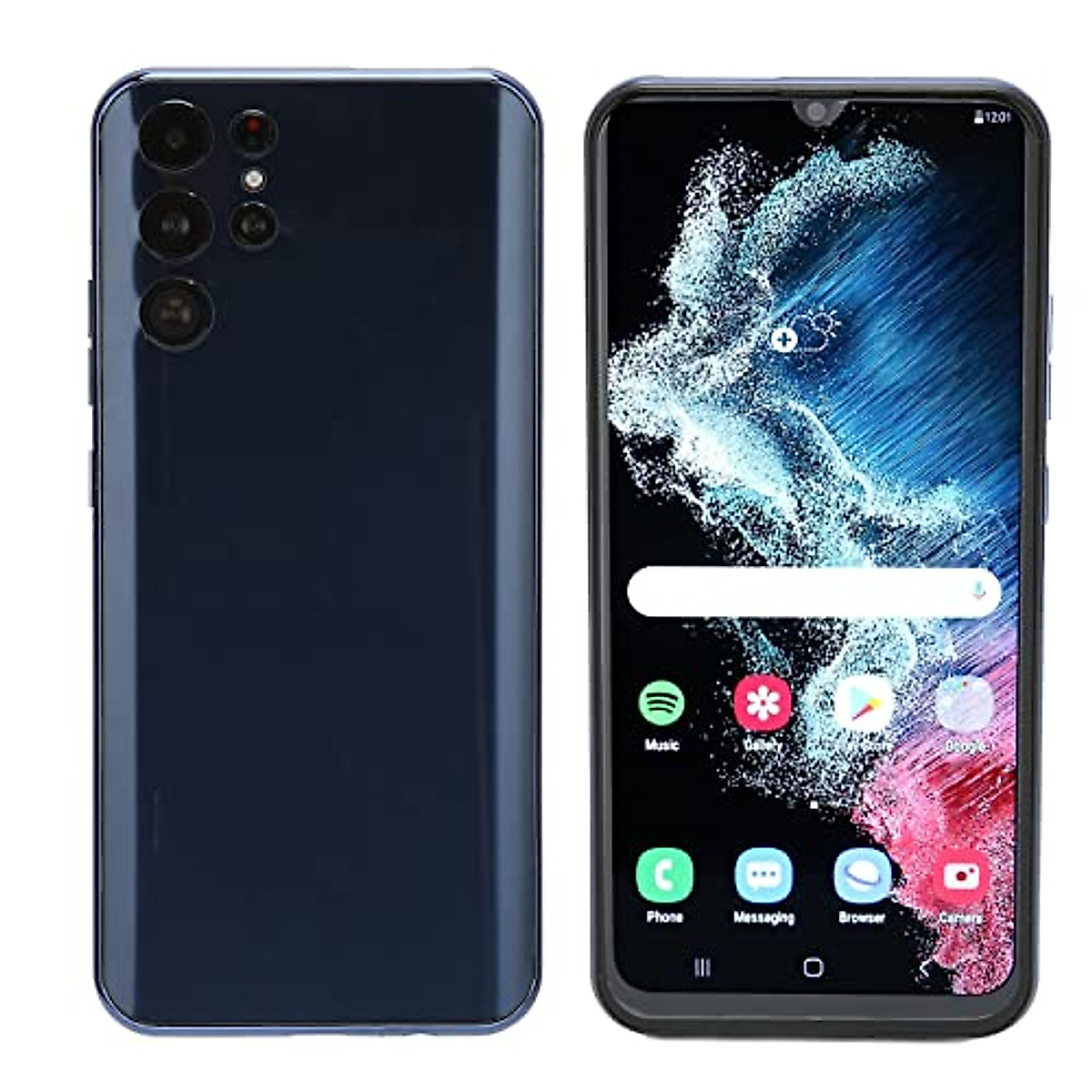 ASHATA Unlocked Phone, 6.52 Inch Drop Screen Face Recognit Smartphone, Dual SIM Card, 4GB RAM 64GB ROM, S22 Ultra Pro 3G Gaming Cellphone for Android 11(Blue)