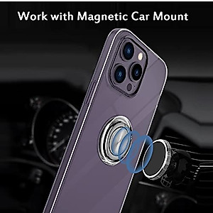 Guuboly Crystal Clear iPhone 14 Pro Max Case - 6.7" Ring Holder Kickstand, Slim, Shock Absorption Bumper