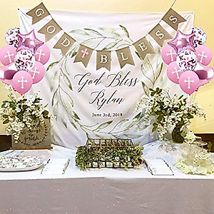 God Bless Banner Baptism, Baptism Decorations Girl, Confirmation Balloons, First Communion Balloons, Cross Balloons for Baptism, Baptism Cross Balloons, Baptism Decorations, Baby Shower