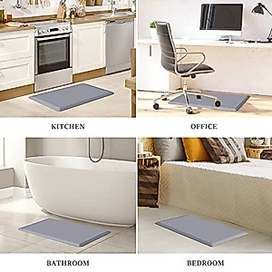 WISELIFE Cushioned Anti-Fatigue Kitchen Floor Rug,17.3"x28",Non Slip Waterproof Kitchen Rugs Heavy Duty PVC Ergonomic Comfort Mat for Office, Sink, Laundry,Grey