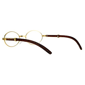 SA106 Art Nouveau Vintage Style Oval Metal Frame Eye Glasses Yellow Gold