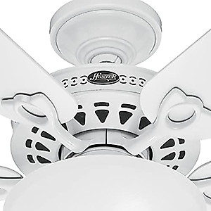 Hunter Fan Company, 53059, 52 inch Astoria White Ceiling Fan with LED Light Kit and Pull Chain