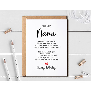 To My Nana - Nana Birthday Card - Nana Is The Greatest Gifts In My Life - Birthday Card For Nana - Gift For Nana Card- Christmas Gifts For Nana