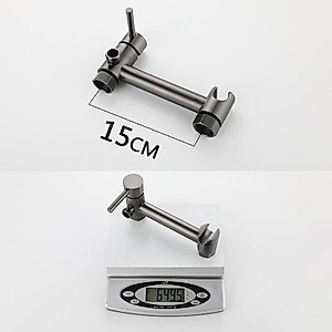 MINJING Gray Handheld Bidet Sprayer for Toilet, Brass Cloth Diaper Sprayer Kit Wall Mounted Bidet Sprayer Set Single Handle Toilet Bidet Sprayer Kit with 150cm Shower Hose